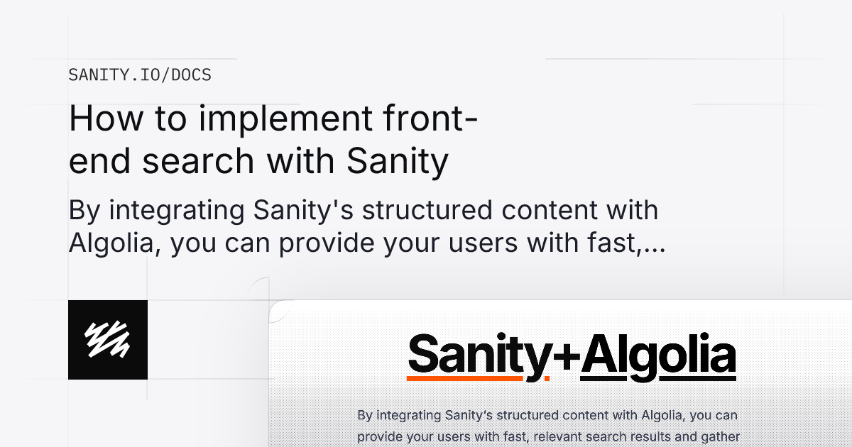 How to implement front-end search with Sanity | Sanity Docs