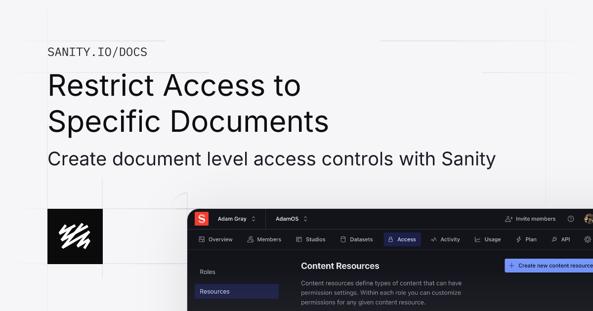 Restrict Access to Specific Documents | Sanity Docs